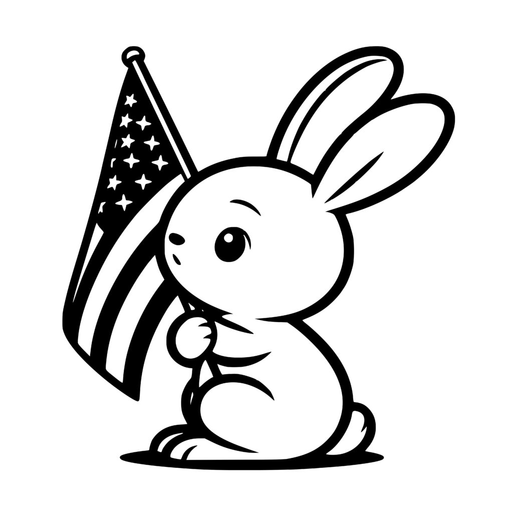 Patriotic Rabbit SVG Design for Cricut, Silhouette, Laser Machines