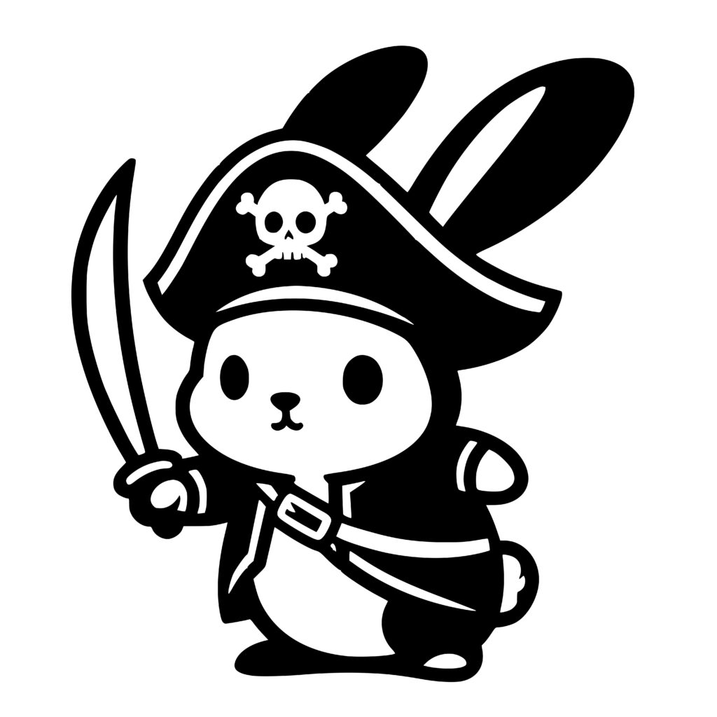 Pirate Bunny SVG & PNG Files for Cricut and Silhouette