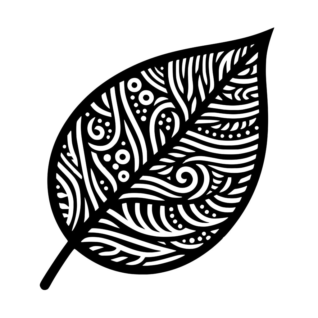 Patterned Leaf Design for Cricut, Silhouette, Laser Machines - Instant ...