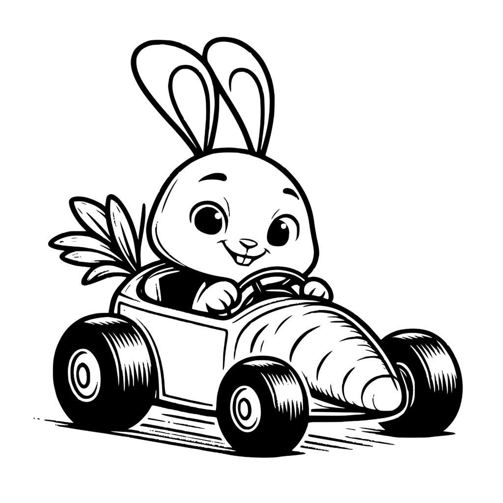 Carrot Car Joy SVG - Whimsical Bunny Racing Design for Cricut