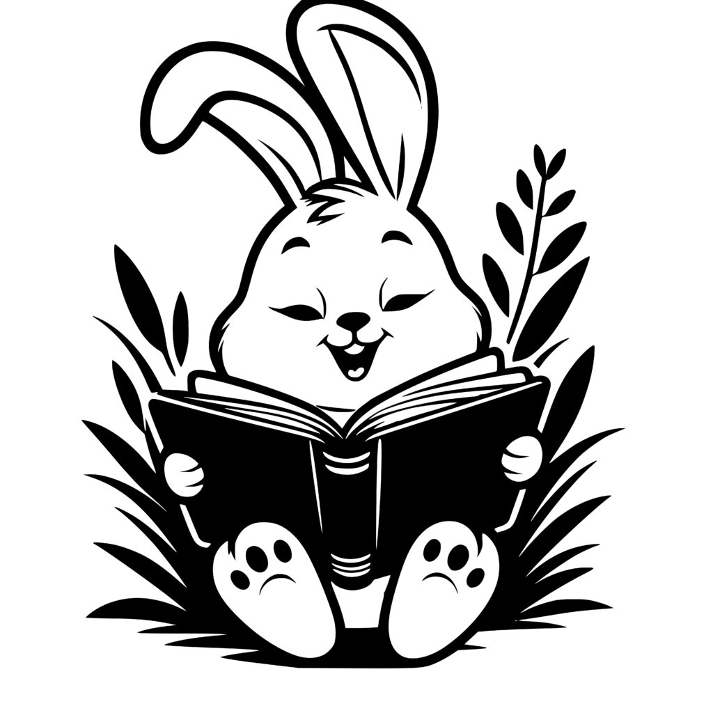 Joyful Reading Rabbit SVG | Cricut, Silhouette, Laser Design File