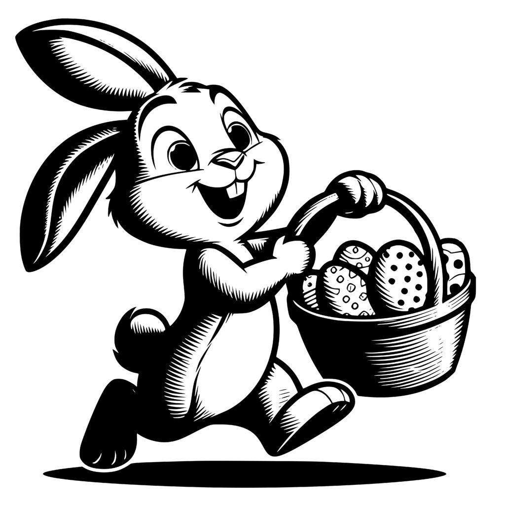 Happy Easter Bunny Design for Cricut, Silhouette, Laser Machines