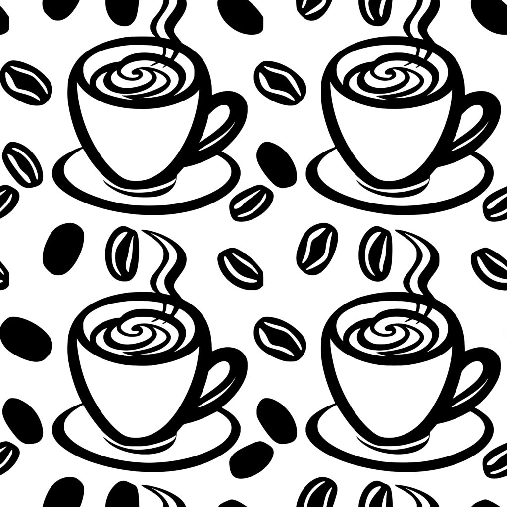 Coffee Cup Pattern Design - Instant Download for Cricut & Silhouette