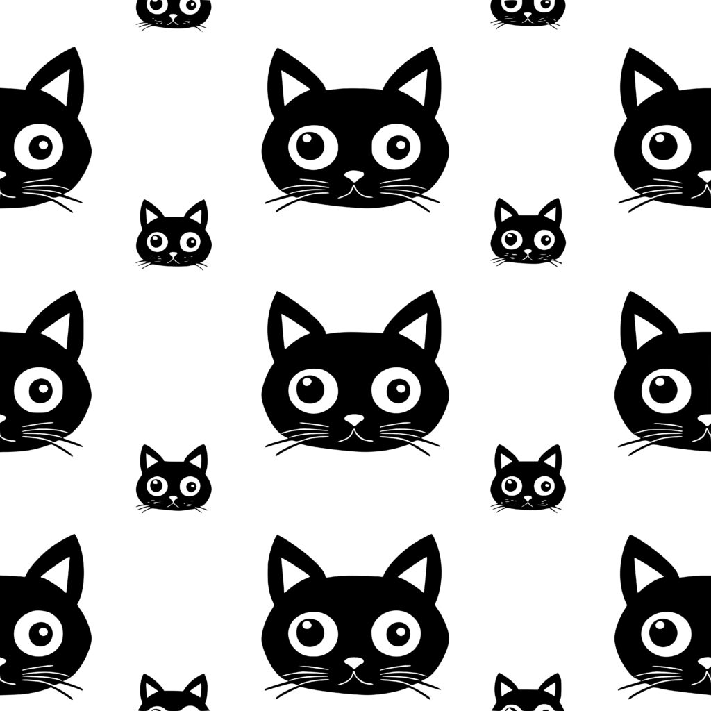 Cute Kitties Pattern SVG, PNG, DXF Files for Cricut & Laser