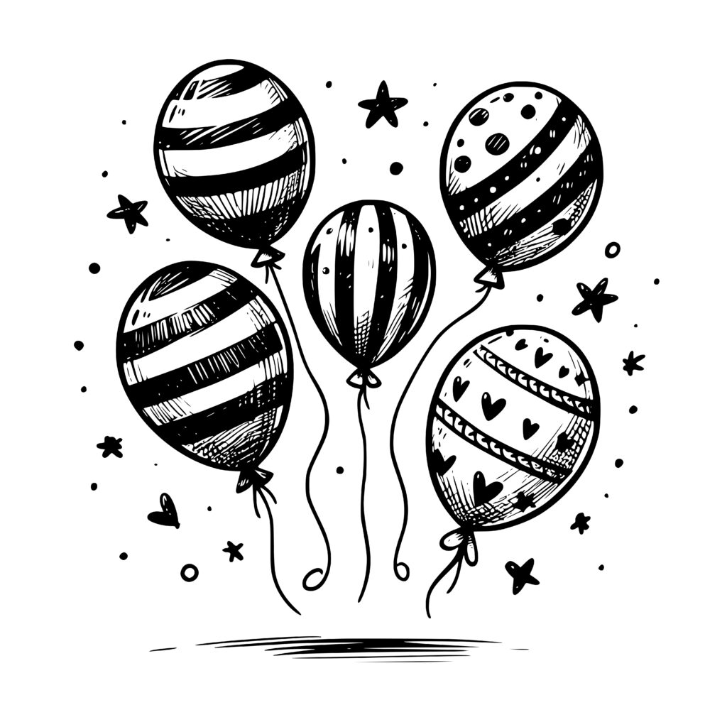 Patterned Balloons Design - Instant Download for Cricut, Silhouette