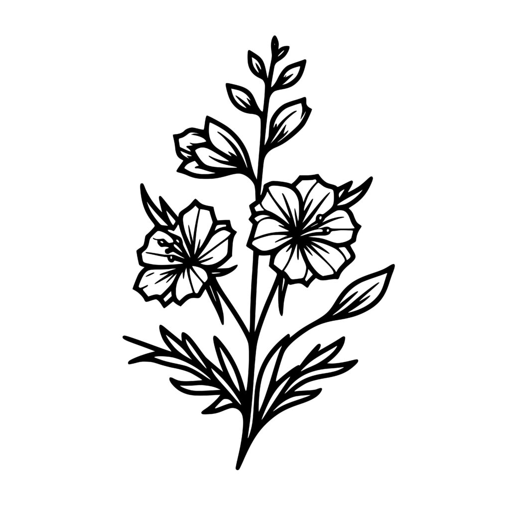 Delicate Larkspur Bouquet SVG, PNG, DXF for Cricut & Laser