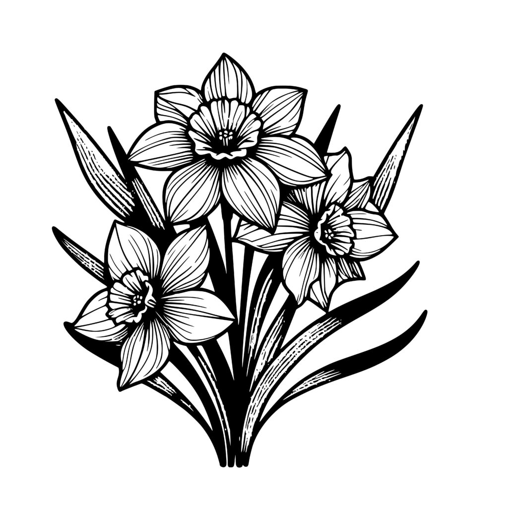 Narcissus Bouquet Design for Cricut, Silhouette, Laser Machines | SVG ...
