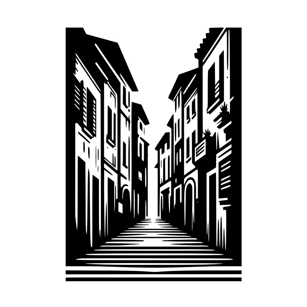 European Alleyway SVG for Cricut, Silhouette, Laser Machines