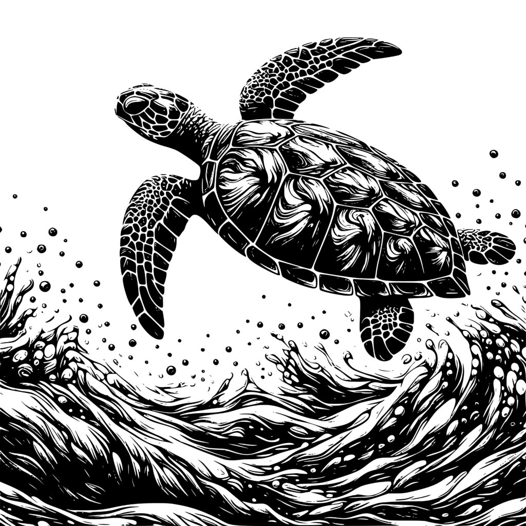 Turtle Wave SVG Instant Download for Cricut, Silhouette & Laser