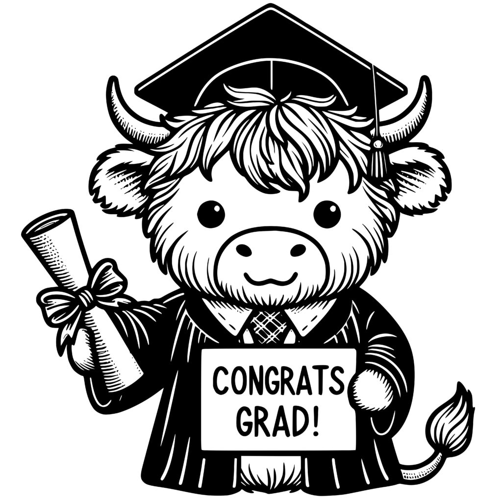 Cap and Gown Cow – Creative Meadow