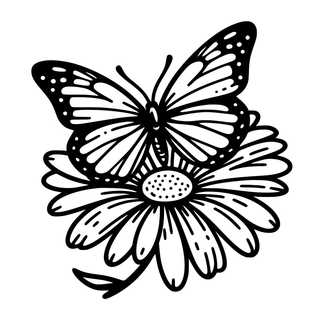 Butterfly Daisy Friend SVG Design for Cricut, Silhouette, Laser Machines