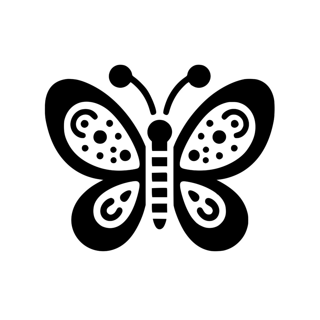 Polka-dot Wing Flutter Butterfly SVG PNG DXF Files for Cricut