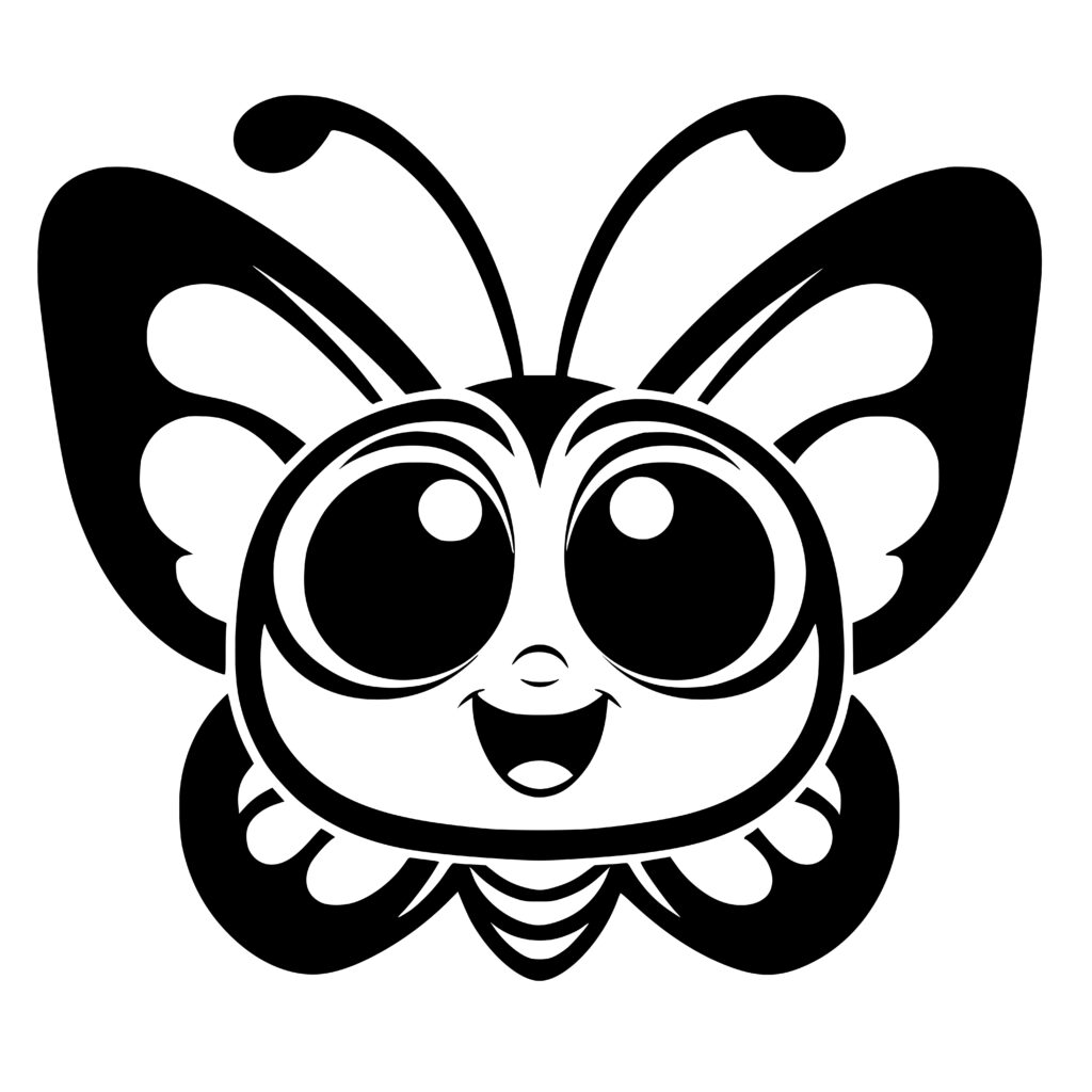 Smiling Butterfly Design - SVG, PNG, DXF for Cricut & Silhouette