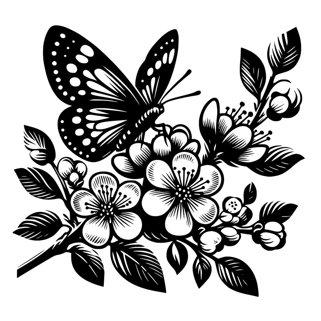 Butterfly Petal Perch Design for Cricut, Silhouette, xTool - SVG, PNG