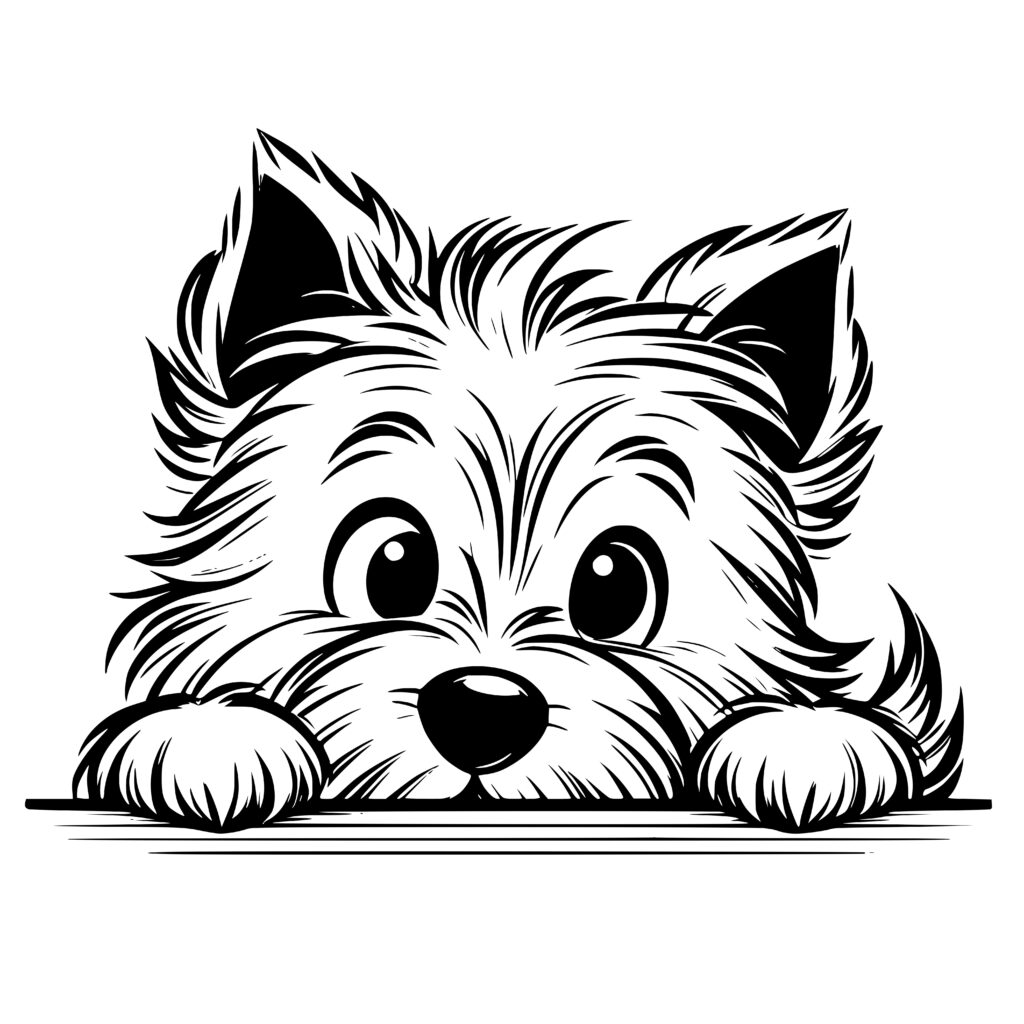 Cairn Terrier Peek Pup Design for Cricut, Silhouette, Laser Use
