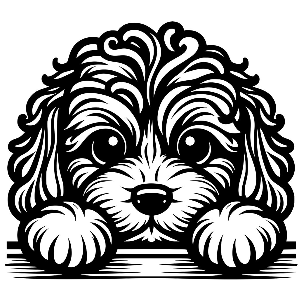 Curly Fur Cavapoo Graphic: Compatible with Cricut, Silhouette, Laser ...