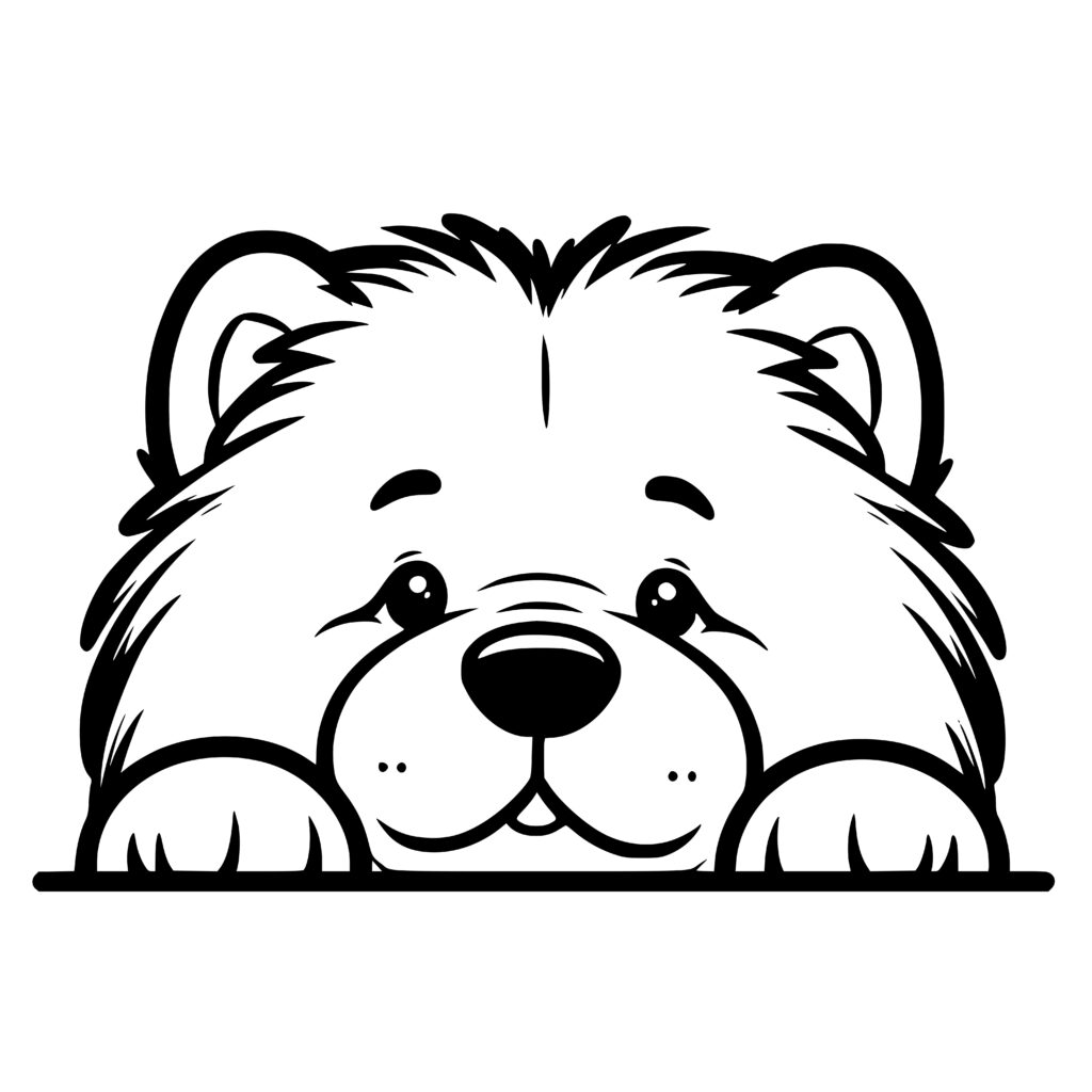 Peekaboo Chow Chow Pooch Design | SVG, PNG, DXF for Crafts