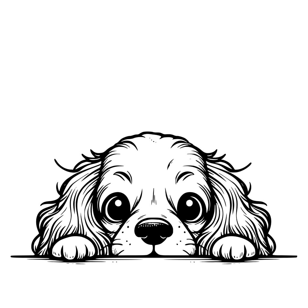 Cocker Spaniel Peeking Design for Cricut, Silhouette, and Laser Machines
