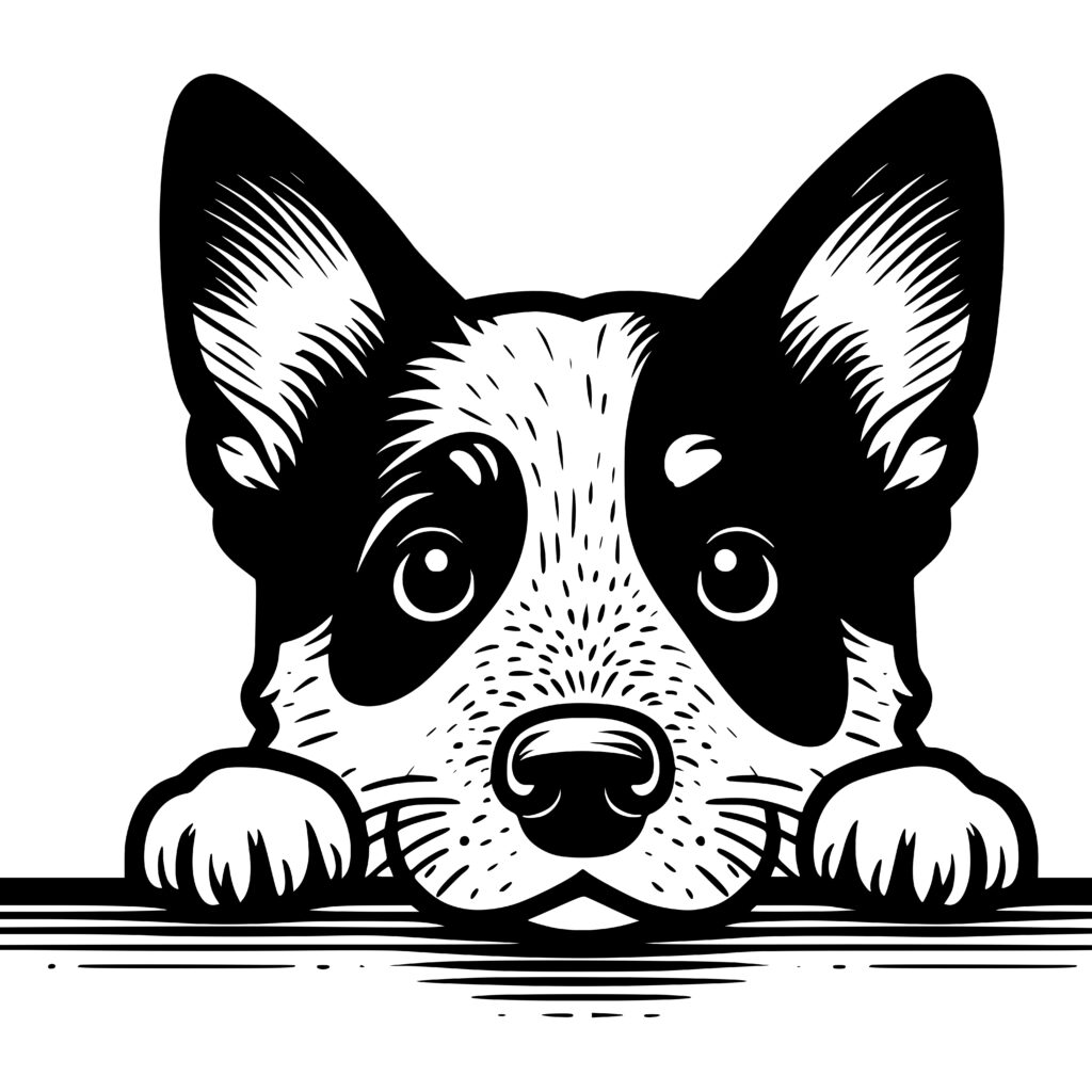 Peering Red Heeler SVG Design for Cricut, Silhouette, Laser Machines