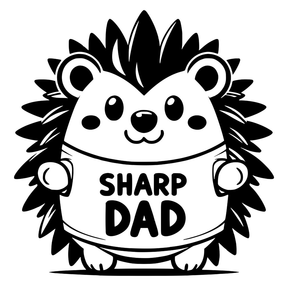 Sharp Dad Pride SVG | Cute Hedgehog Graphic for Cricut
