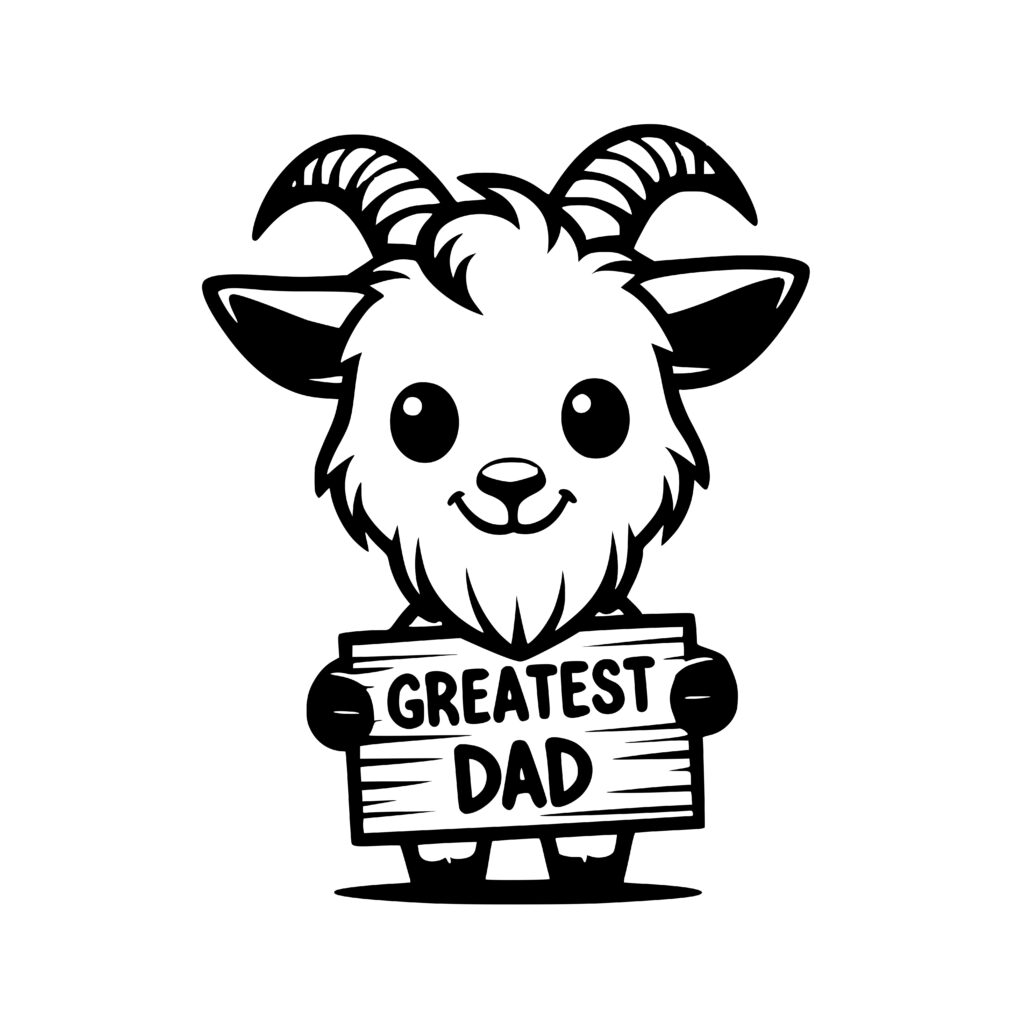 Top Dad Goat SVG File for Cricut, Silhouette, Laser Machines