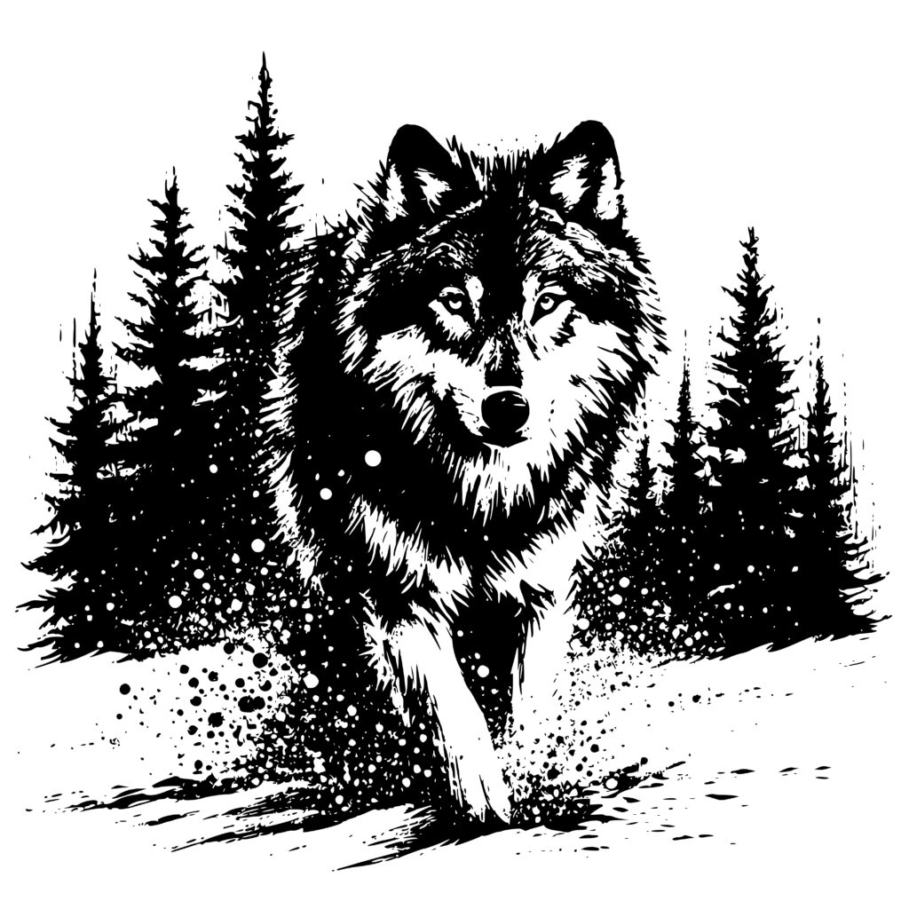 Charging Pine Wolf – Creative Meadow