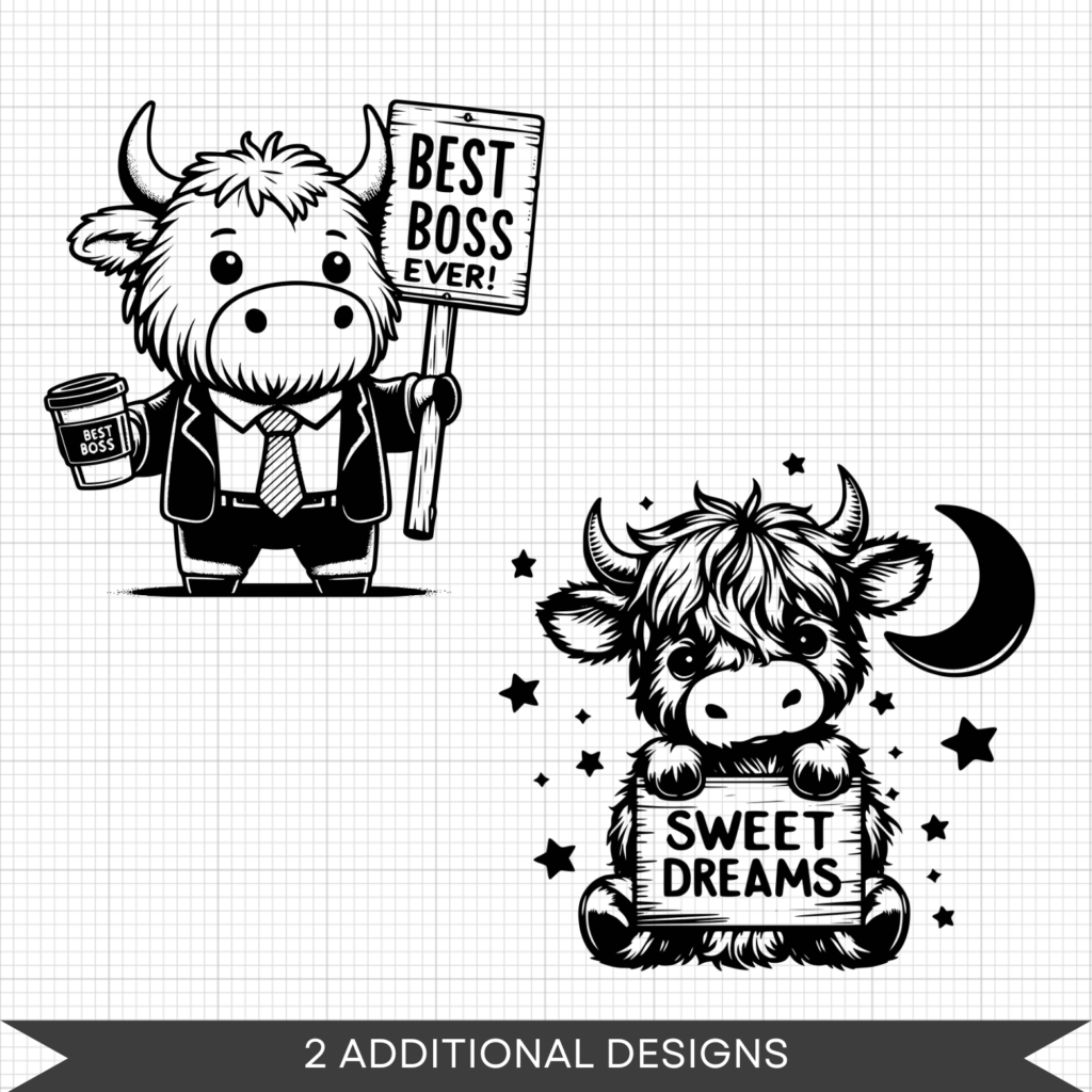 Highland Cow Signs Bundle – 35 Instant Download Svg Images – Creative ...