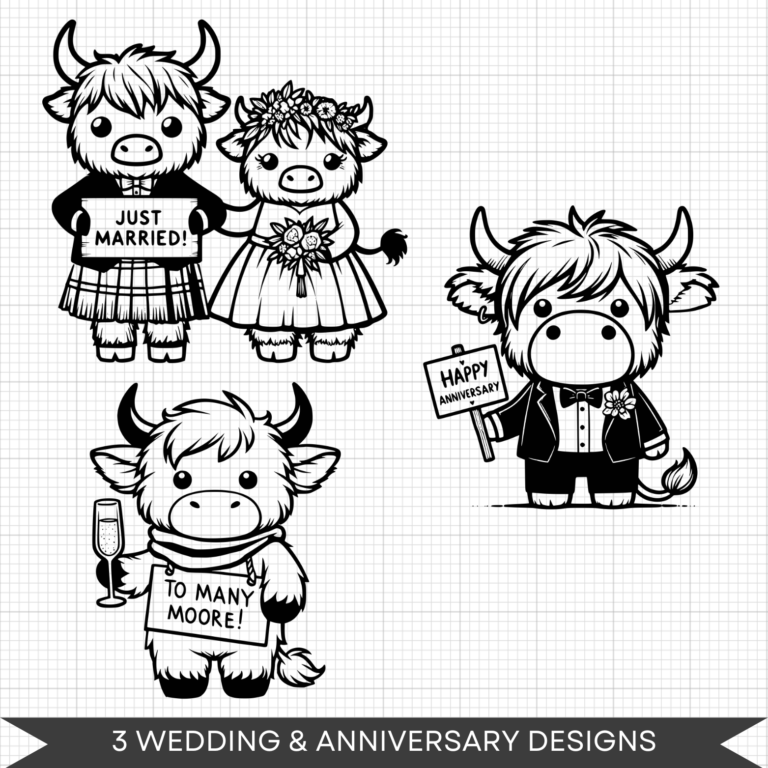 Highland Cow Signs Bundle – 35 Instant Download Svg Images – Creative ...