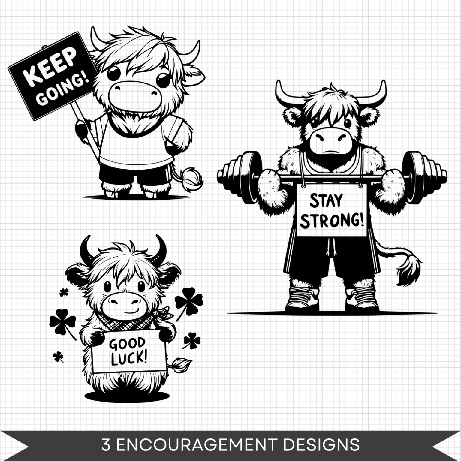 Highland Cow Signs Bundle – 35 Instant Download Svg Images – Creative ...