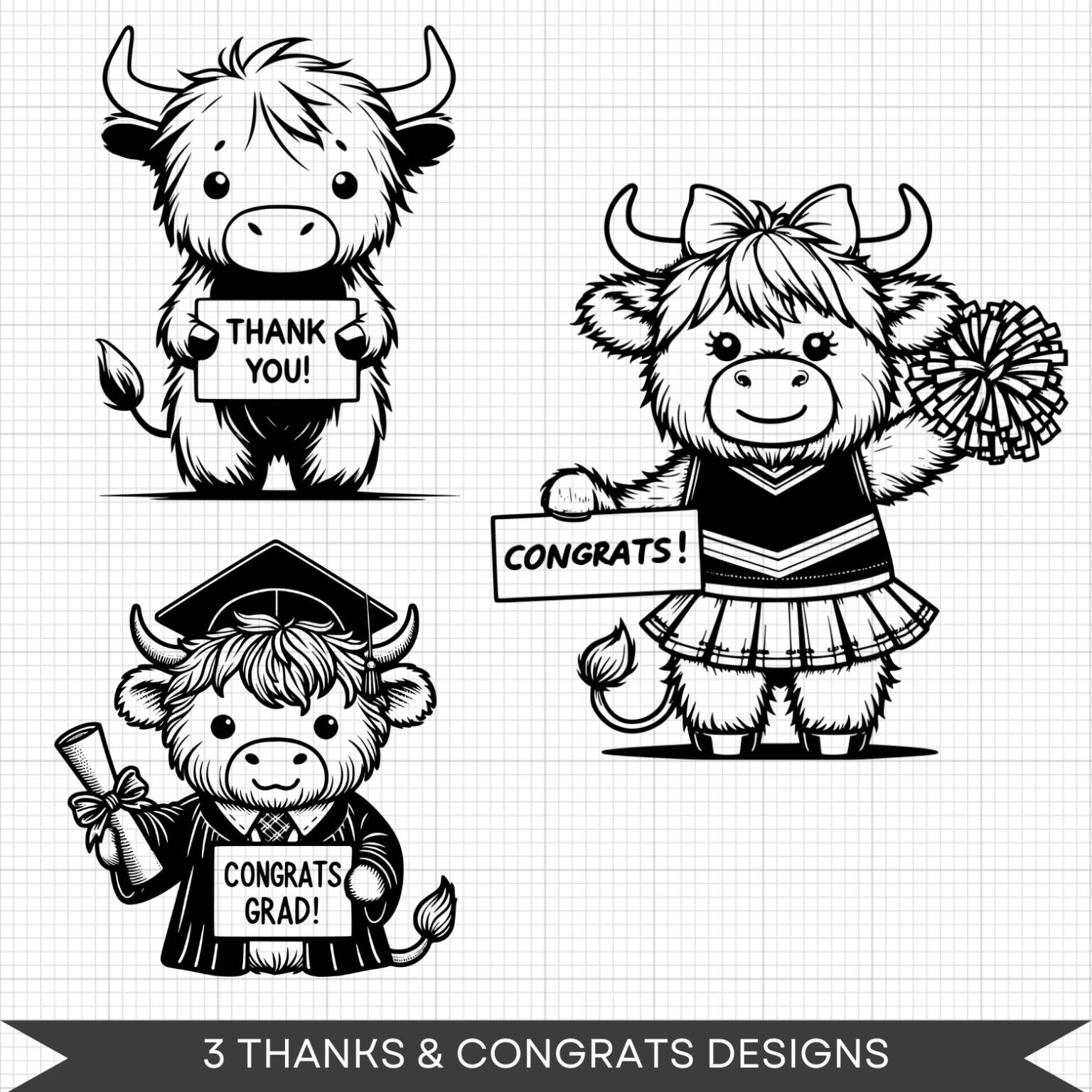 Highland Cow Signs Bundle – 35 Instant Download Svg Images – Creative ...