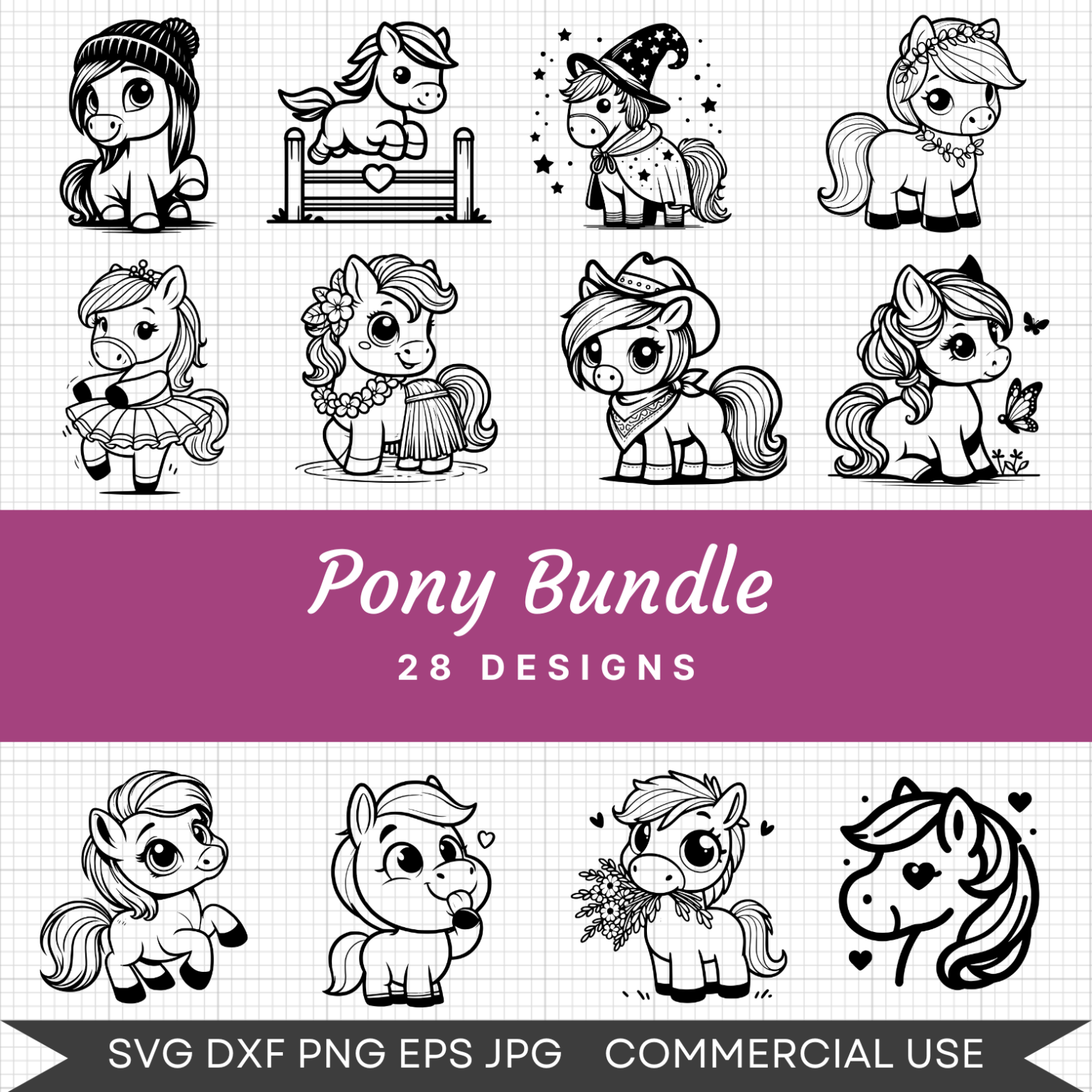 Pony Bundle – 28 Instant Download Svg Images – Creative Meadow