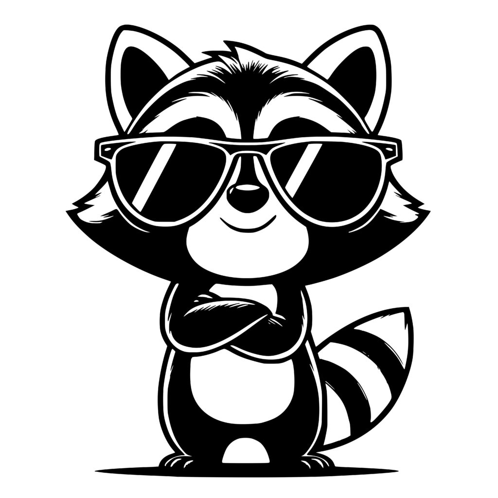 Chill Raccoon Boss – Creative Meadow
