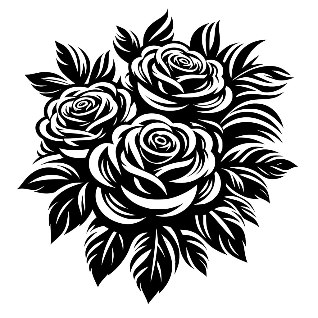Triplet Rose Harmony SVG PNG DXF for Cricut & Silhouette