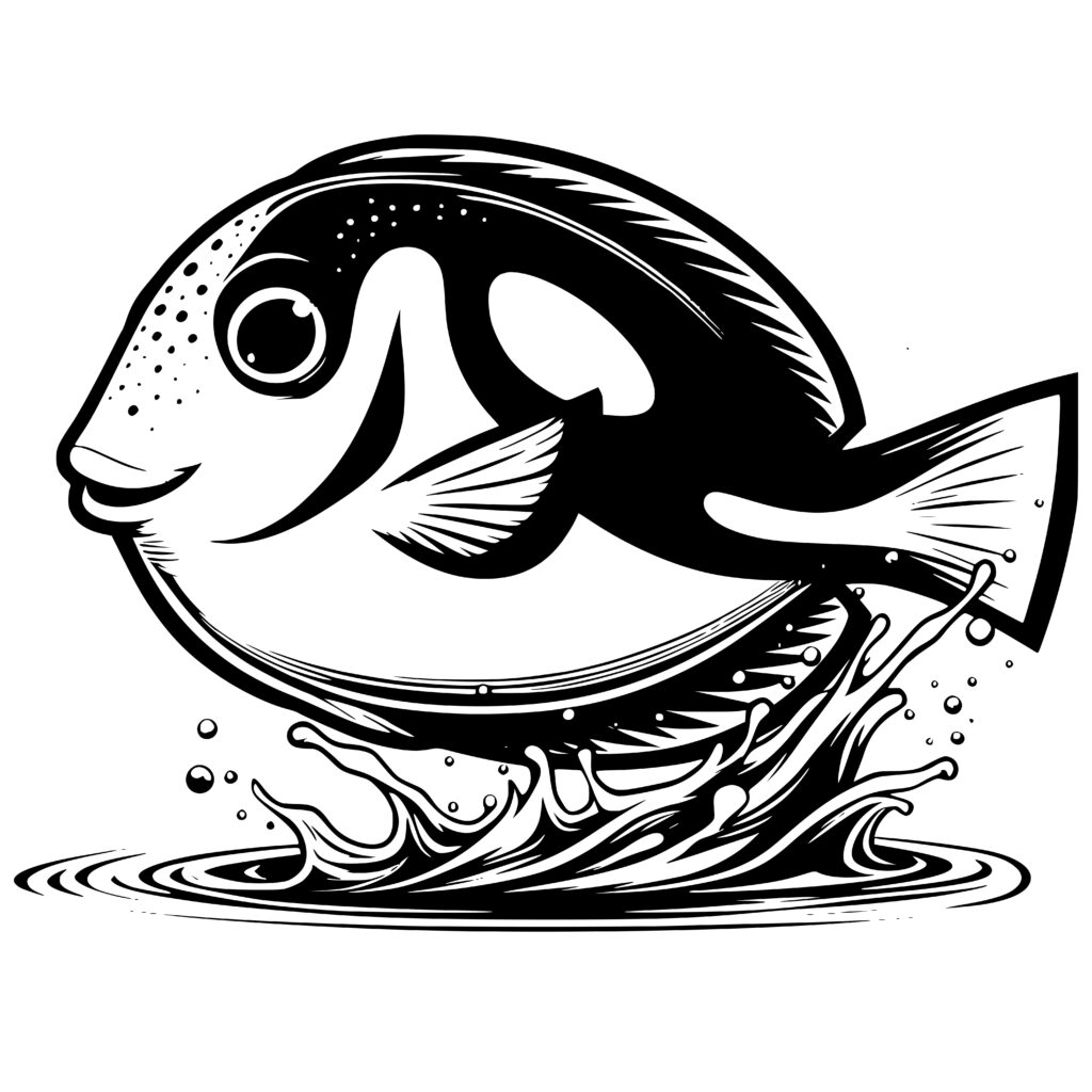 Tang Fish Splash Design for Cricut, Silhouette, Laser Machines
