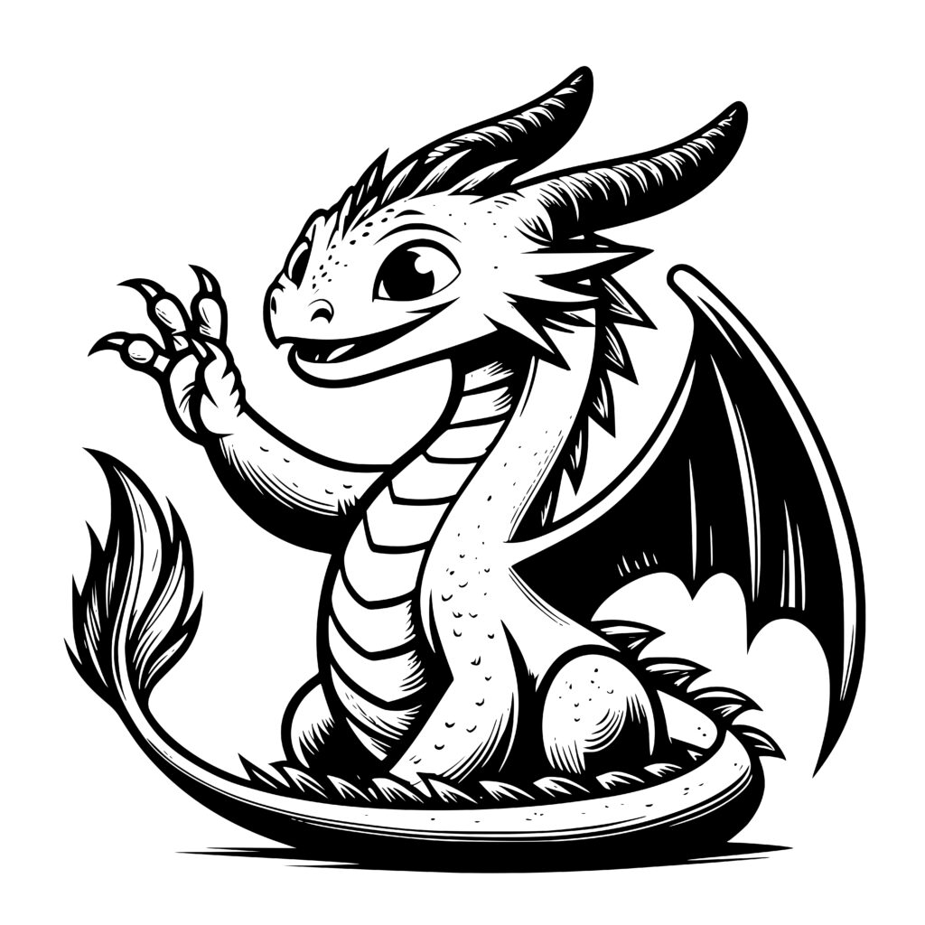 Happy Dragon Hello SVG for Cricut, Silhouette, Laser Machines