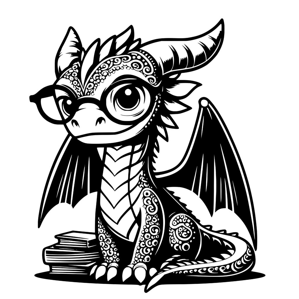 Book Loving Dragon SVG PNG DXF for Cricut, Silhouette, Laser