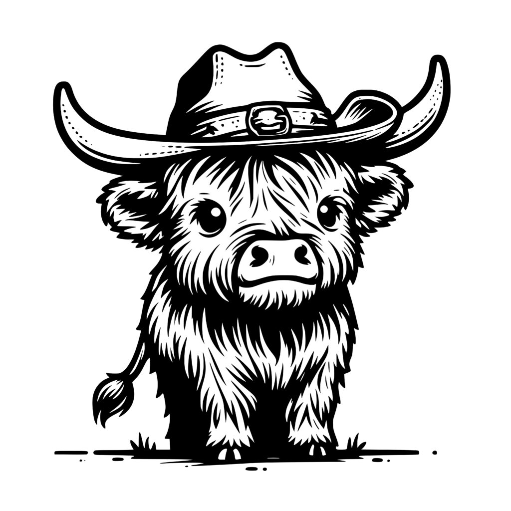 Rustic Highland Cow-boy Design – SVG, PNG, DXF for Cricut & More