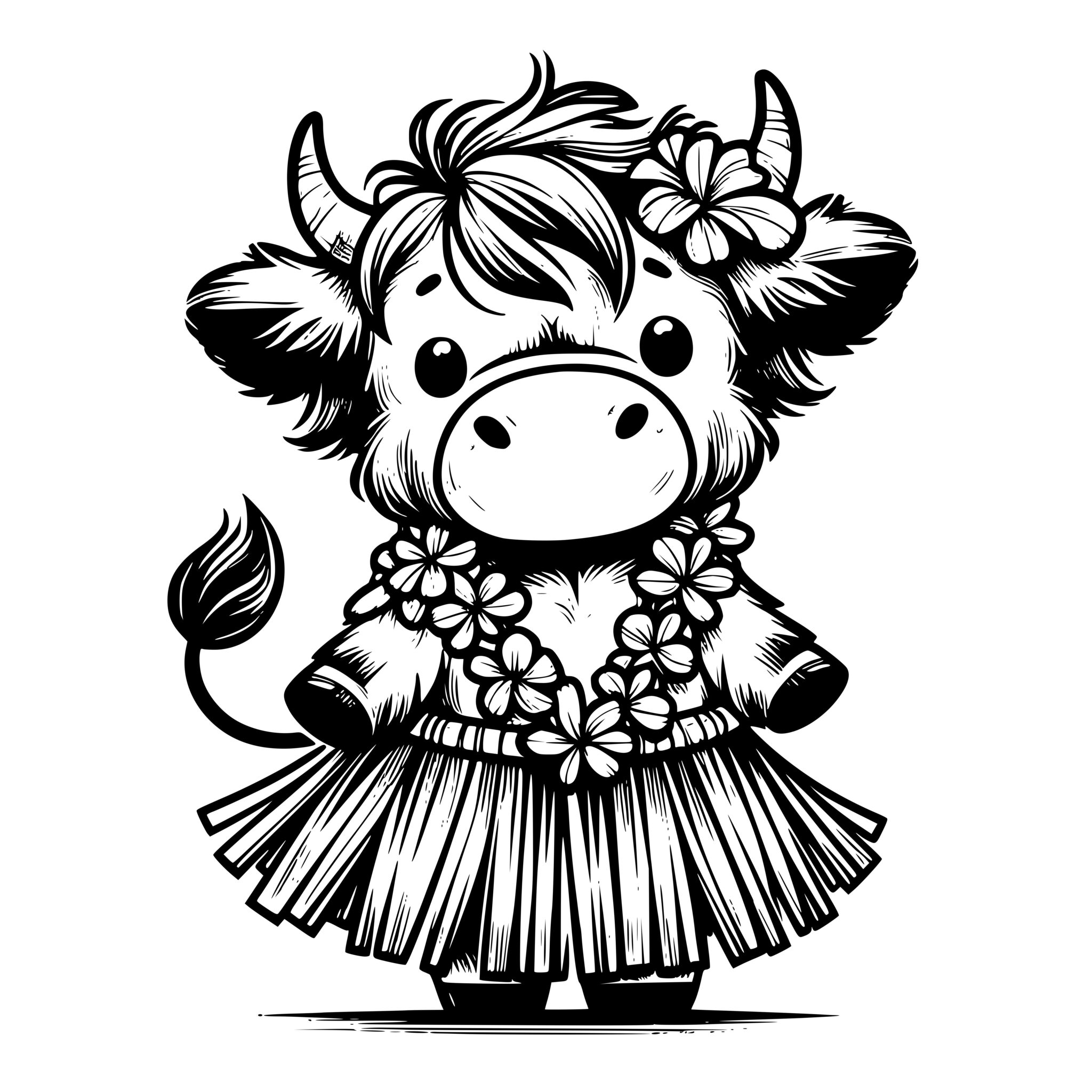 Hula Skirt Highland Cow – Creative Meadow