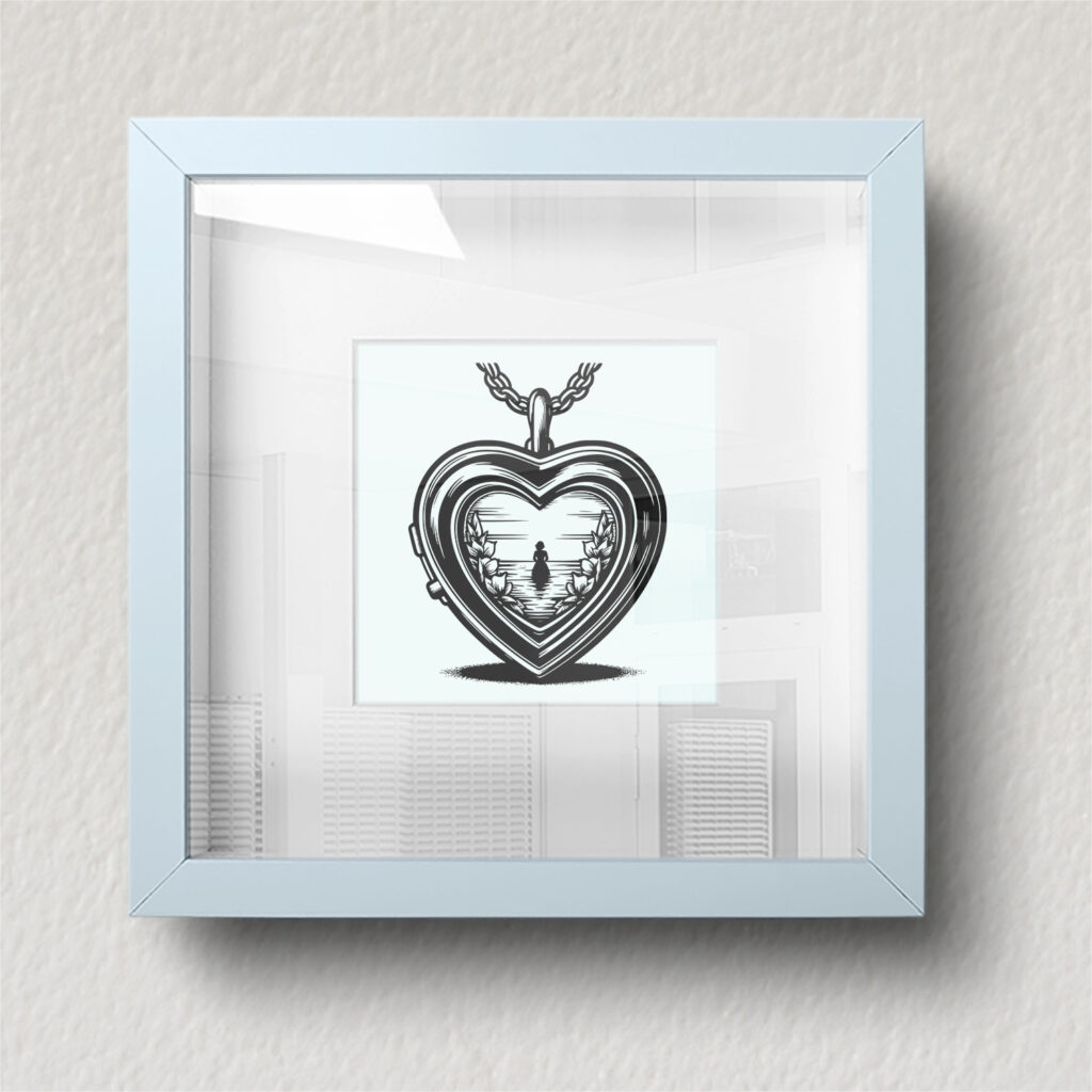 Heart Locket Design: SVG, PNG, DXF for Cricut & Glowforge