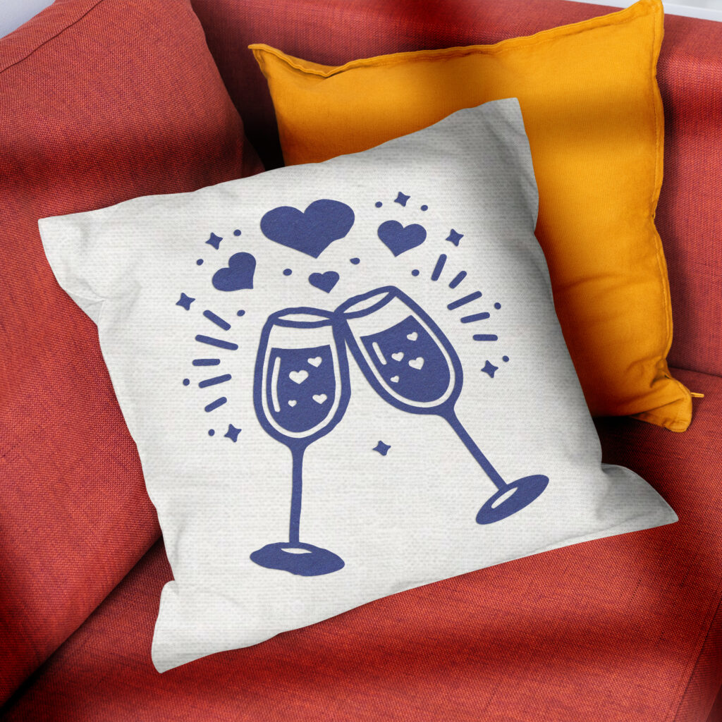 Champagne Love Toast Design | SVG, PNG, DXF for Cricut & Glowforge