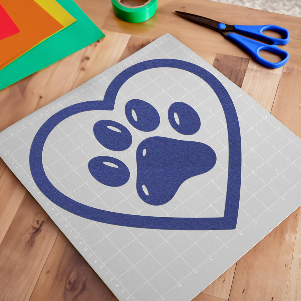 Animal Love Paw Print Design - SVG, PNG, DXF Files