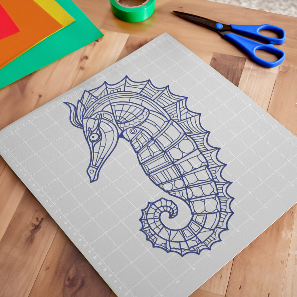 Geometric Seahorse – Creative Meadow