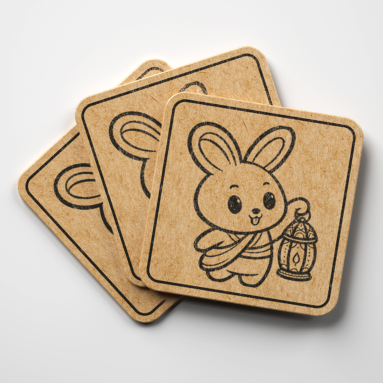 Happy Lantern Rabbit Design for Cricut, Silhouette, Laser Machines