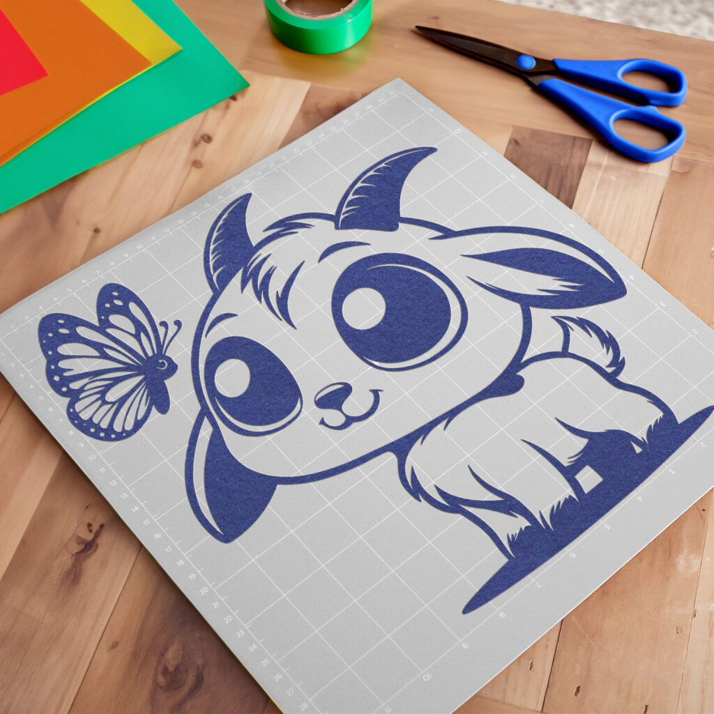 Playful Goat and Butterfly – Creative Meadow