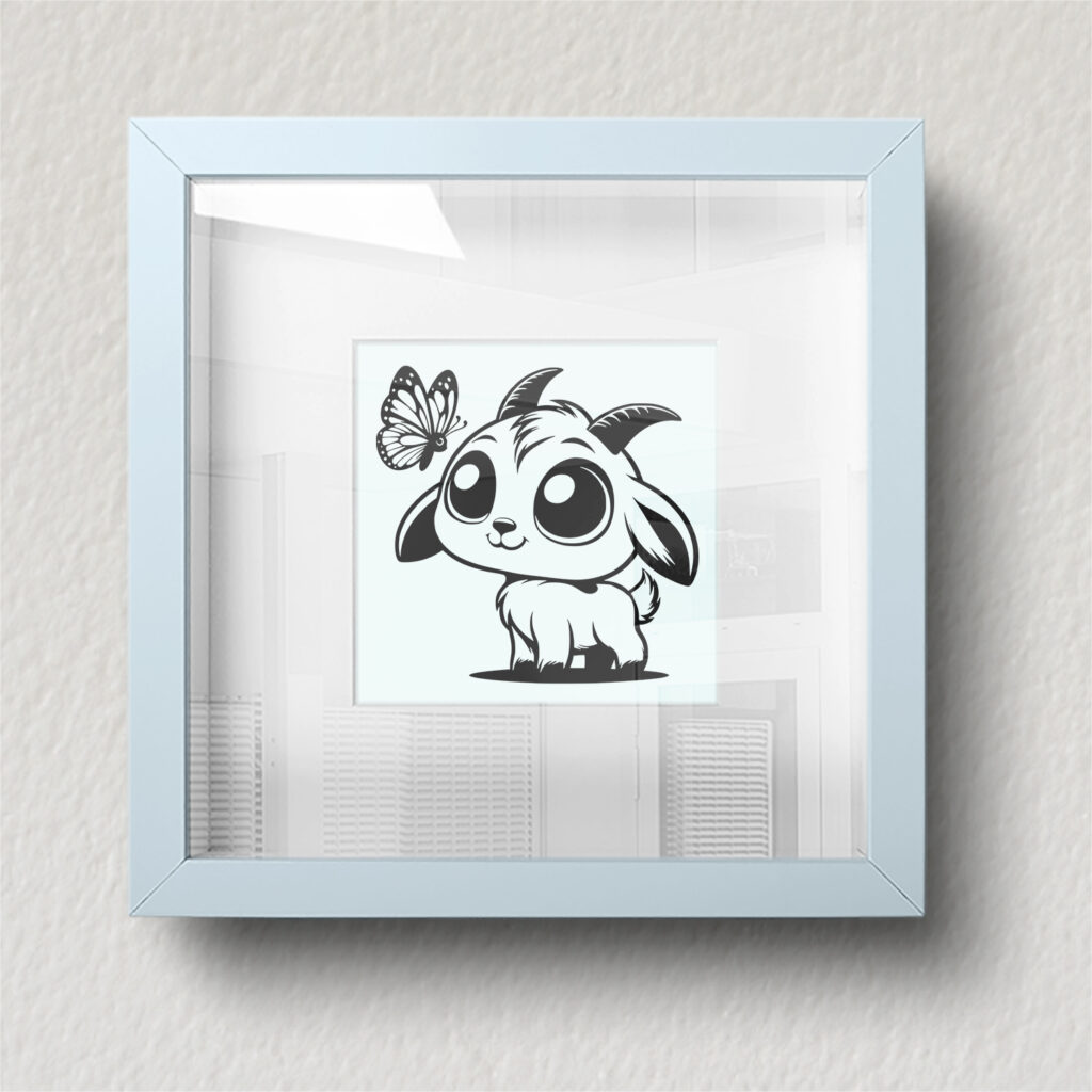 Playful Goat and Butterfly – Creative Meadow