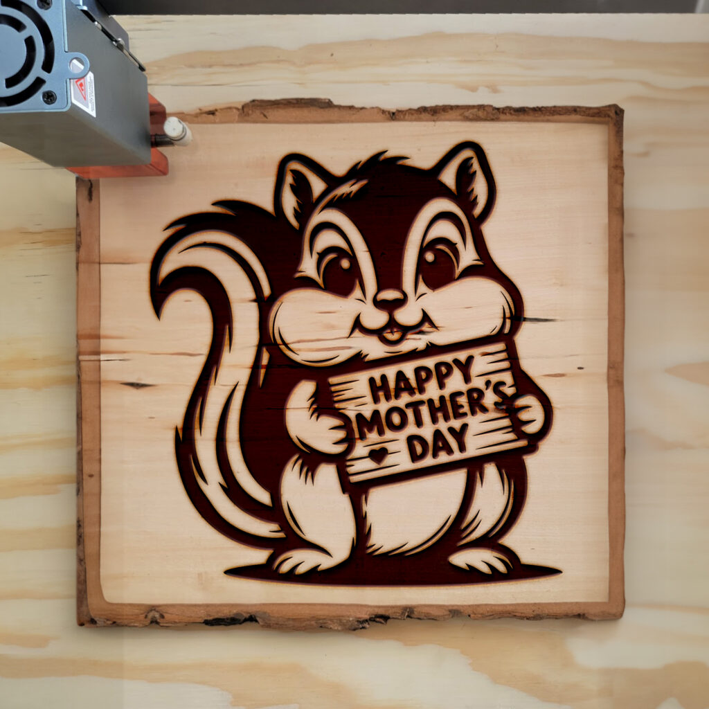 Chipmunk Celebrating Mom SVG-Perfect for Cricut & Laser Machines
