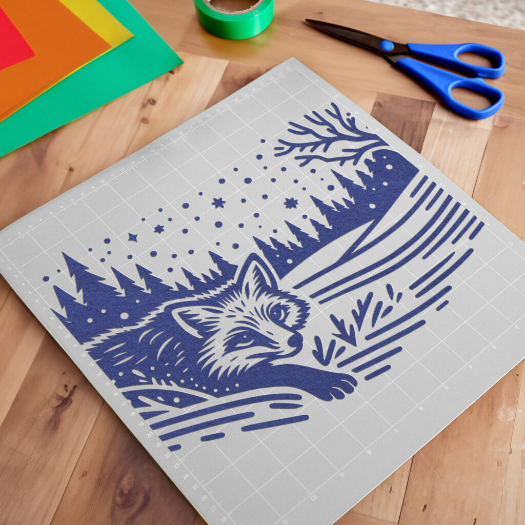 Starry Night Fox Design | SVG, PNG, DXF for Cricut & More