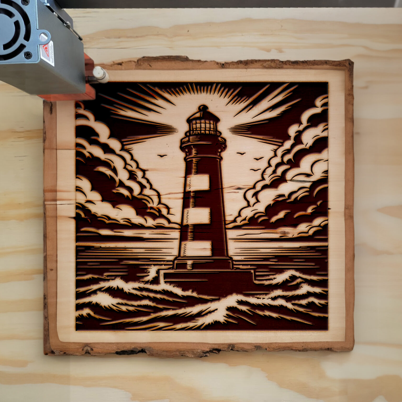 Lighthouse Weathering Waves Design for Cricut, Silhouette, xTool, Glowforge