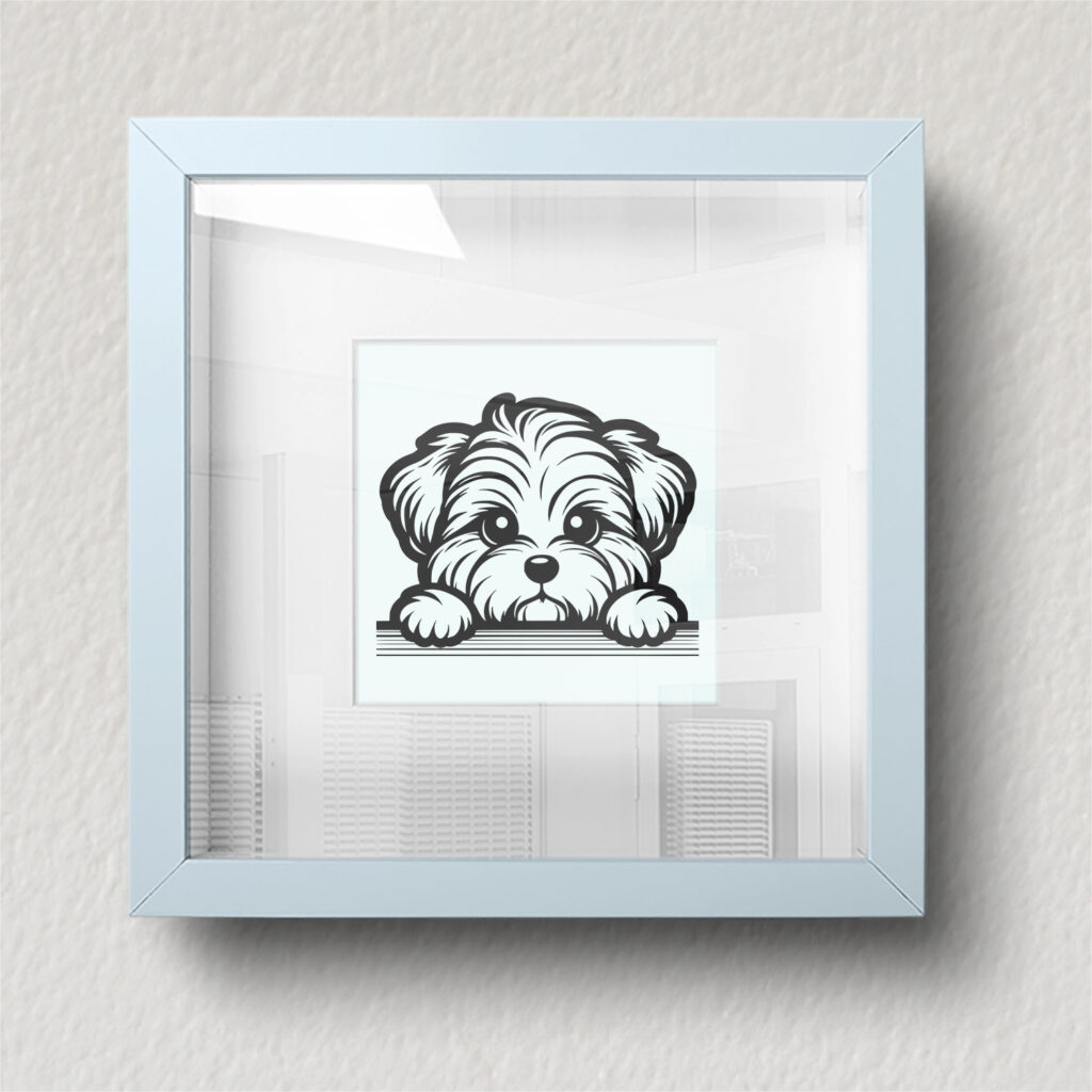 Fuzzy Biewer Terrier Peeking SVG PNG DXF for Cricut Silhouette