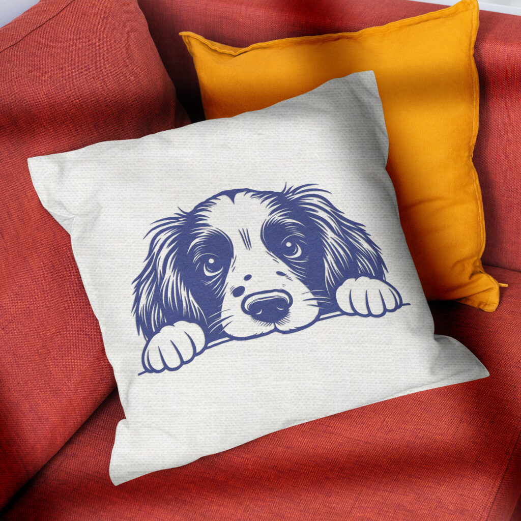 Adorable Springer Spaniel Peeking SVG for Cricut and Glowforge
